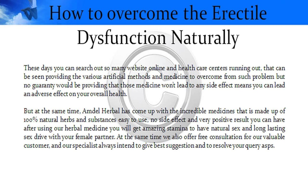 Erectile Dysfunction Treatment in India - Natural Erectile Dysfunction ...
