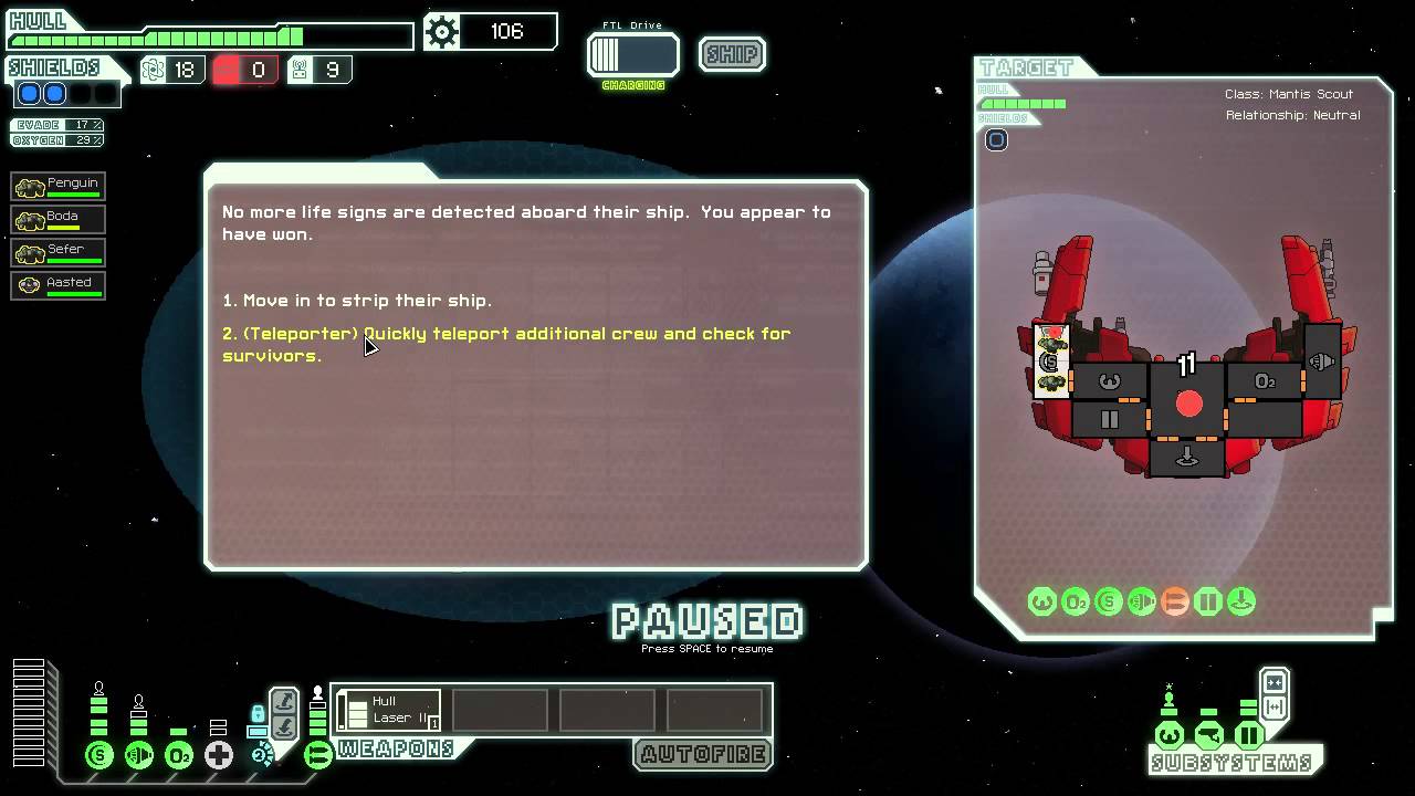 FTL: Faster Than Light - Unlocking the Mantis Ship - YouTube