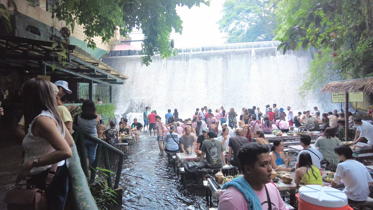 This is Insane! Eating Buffet Lunch by the Waterfalls 🇵🇭 - YouTube