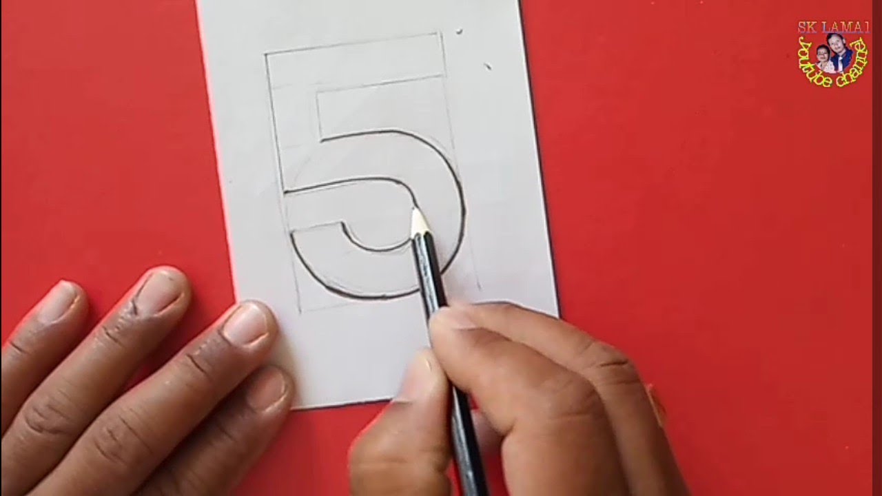 how to draw cartoon number 5 ️ - YouTube