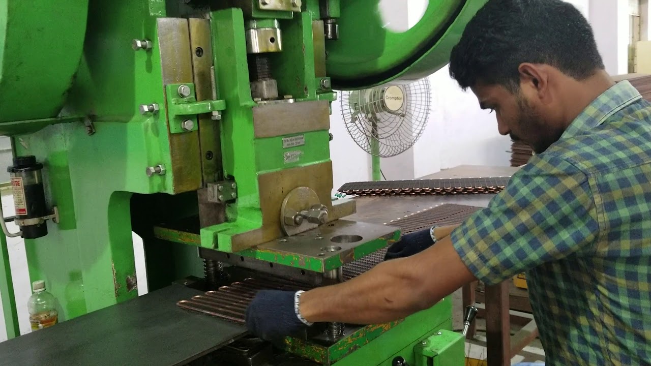 wire on tube condenser punch shearing process - YouTube