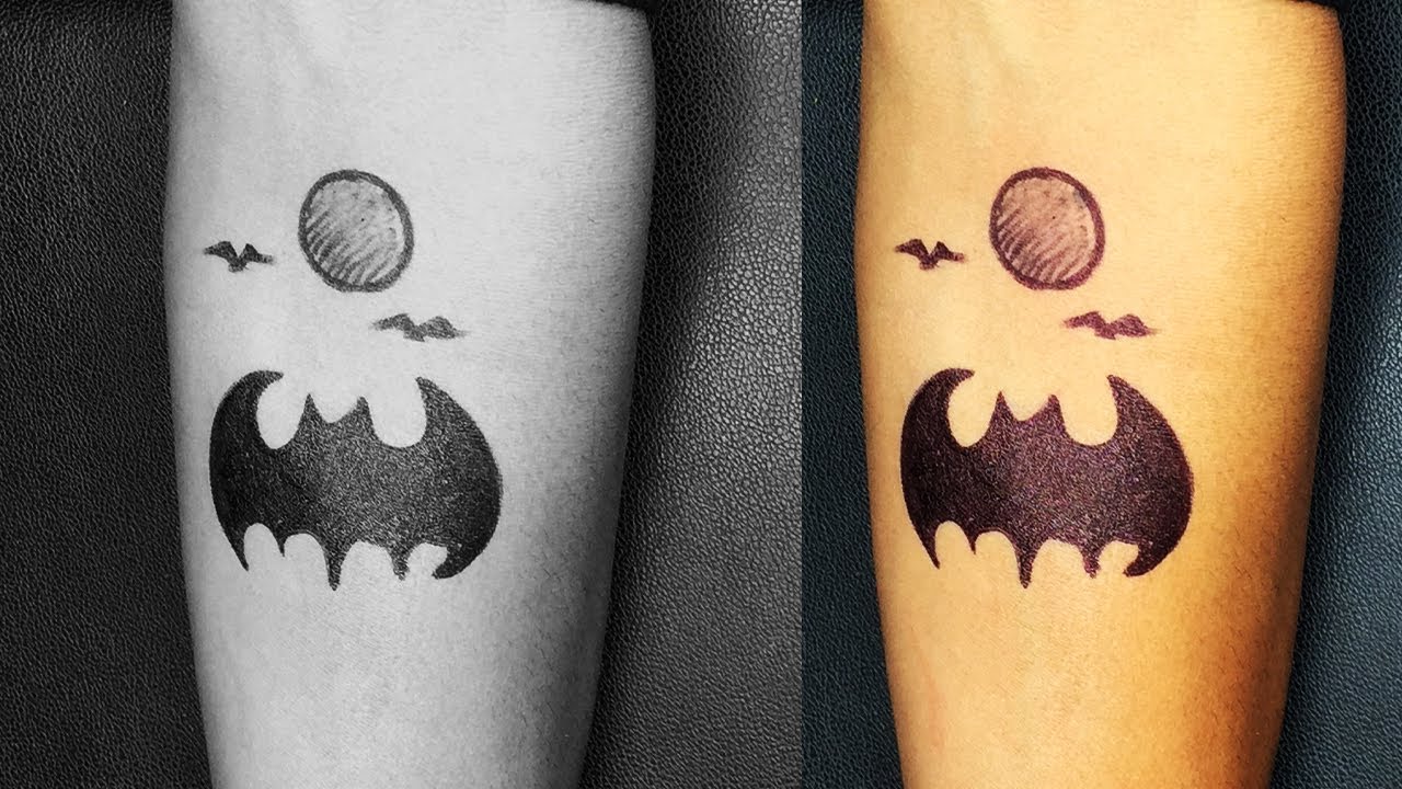 Most Amazing Bat Temporary Tattoo Made By Permanent Markar - YouTube