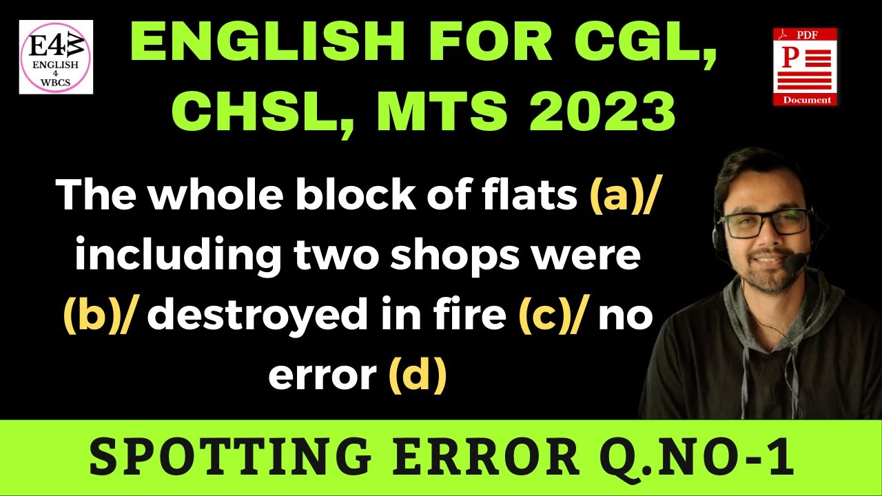 🔥Spotting Error Rules (MCQ-1) |🔥English Grammar for SSC CGL, CHSL, MTS ...
