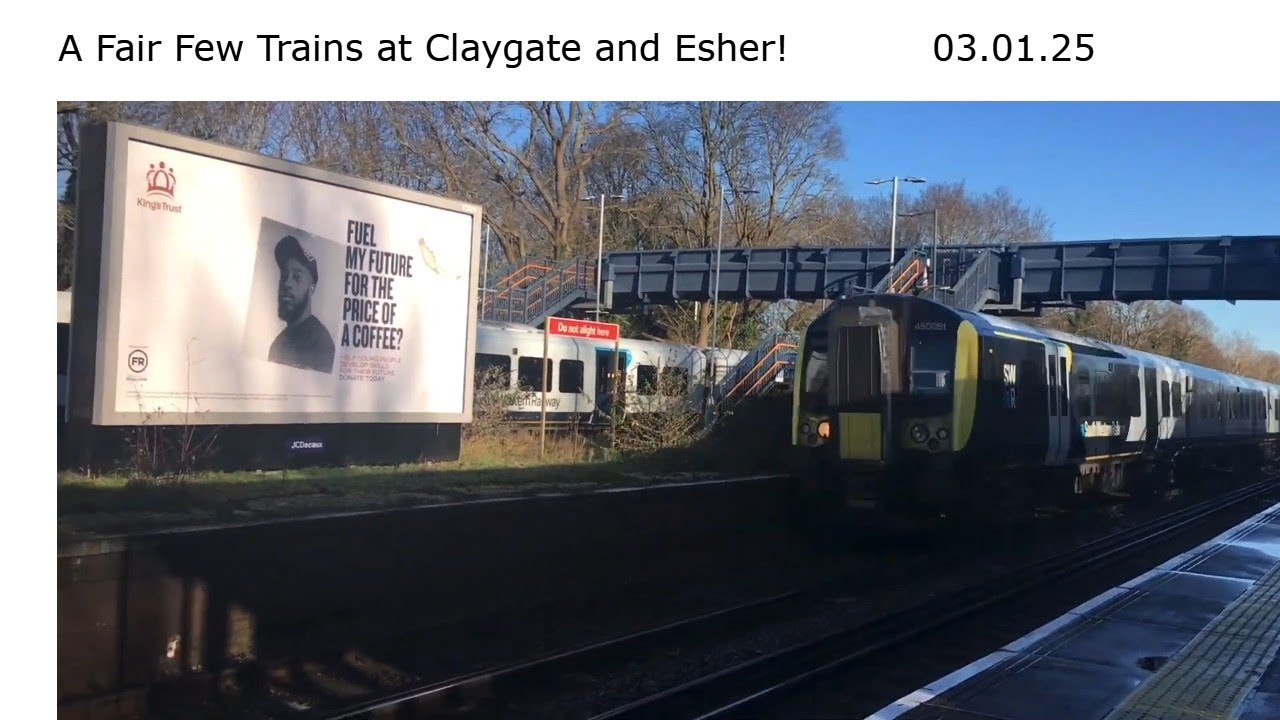 A Fair Few Trains at Claygate and Esher ( 03.01.25 ) - YouTube