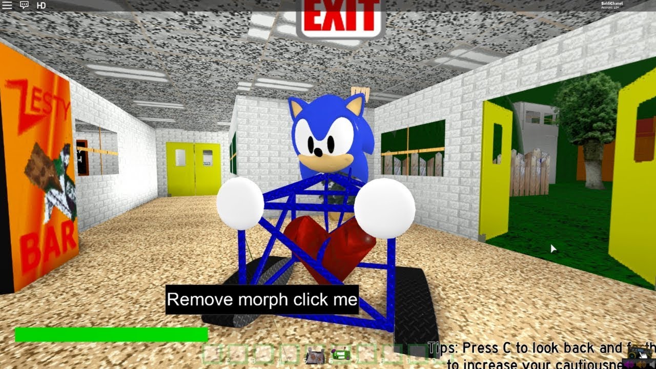 Play as 1ST SONIC in Baldi Basics RP - YouTube