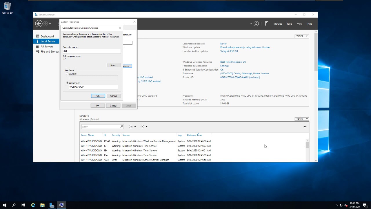 Lab 4.1 How to prepare the server for Active Directory installation ...