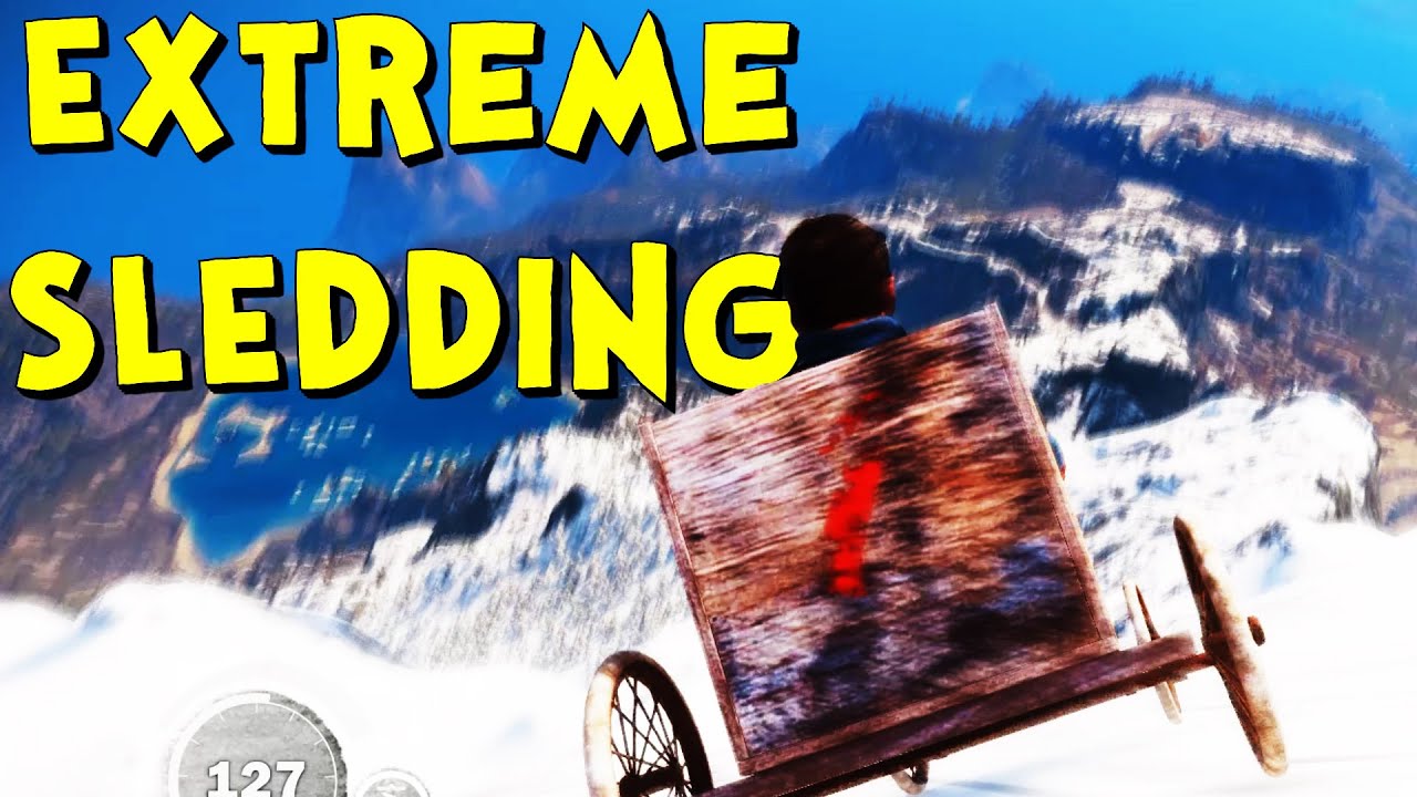 EXTREME SLEDDING! | Just Cause 3 ( Sledding down the biggest mountain ...