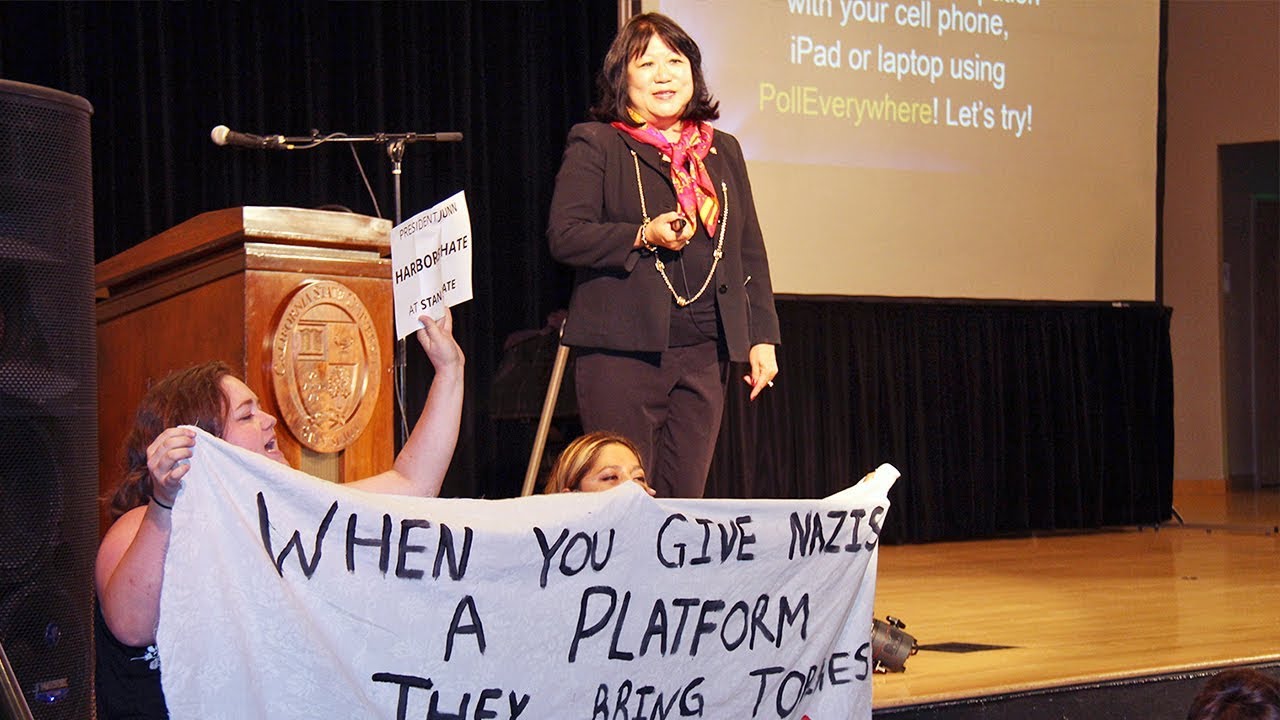 Protesters Interrupt Stanislaus State President Over White Supremacist ...