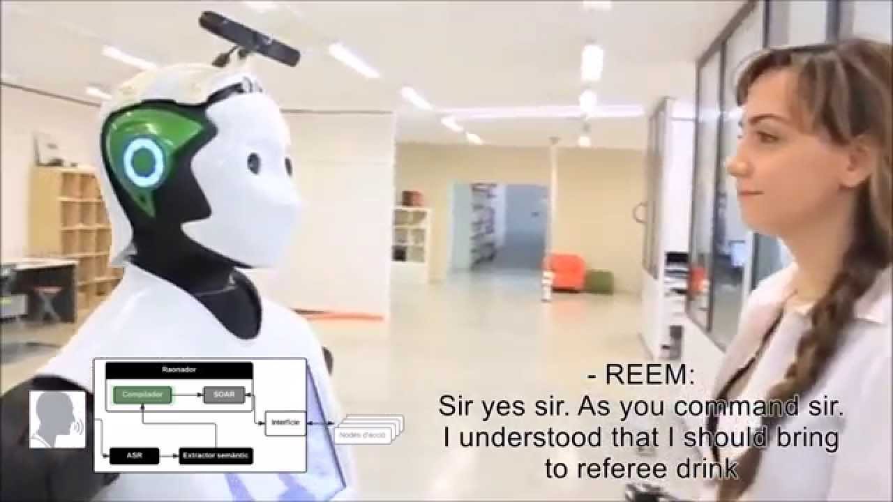 Service robot REEM - "Bring me a drink" - YouTube
