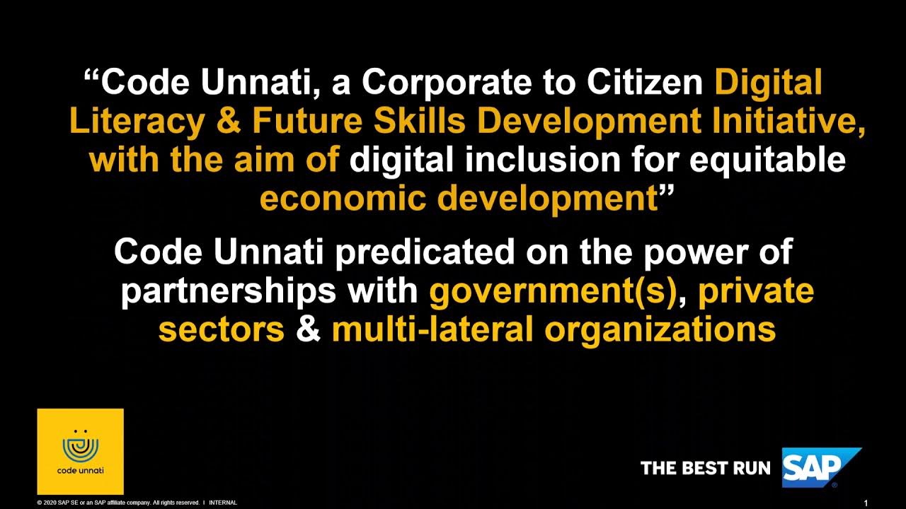 SAP's Code Unnati (re)defining various models of skilling, employability and workforce readiness ...