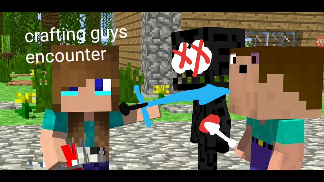Crafting guys encounter - minecraft animation - YouTube