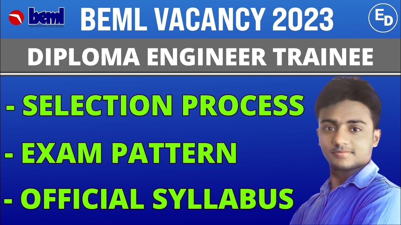 BEML Diploma Trainee Syllabus 2023। Exam Pattern। Selection Process। BEML Recruitment 2023। BEML ...