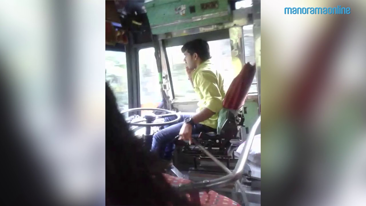 Bus Driver on Phone call while driving - YouTube
