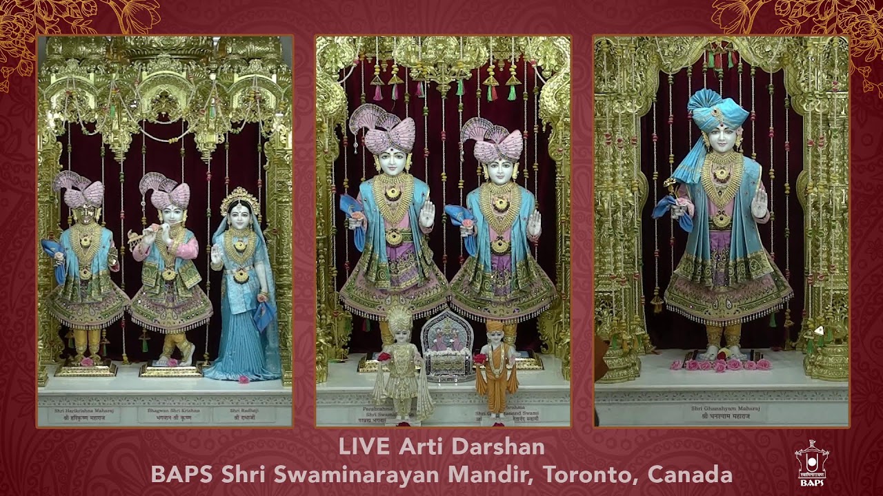 LIVE Shangar Arti - BAPS Shri Swaminarayan Mandir - Toronto, Canada ...