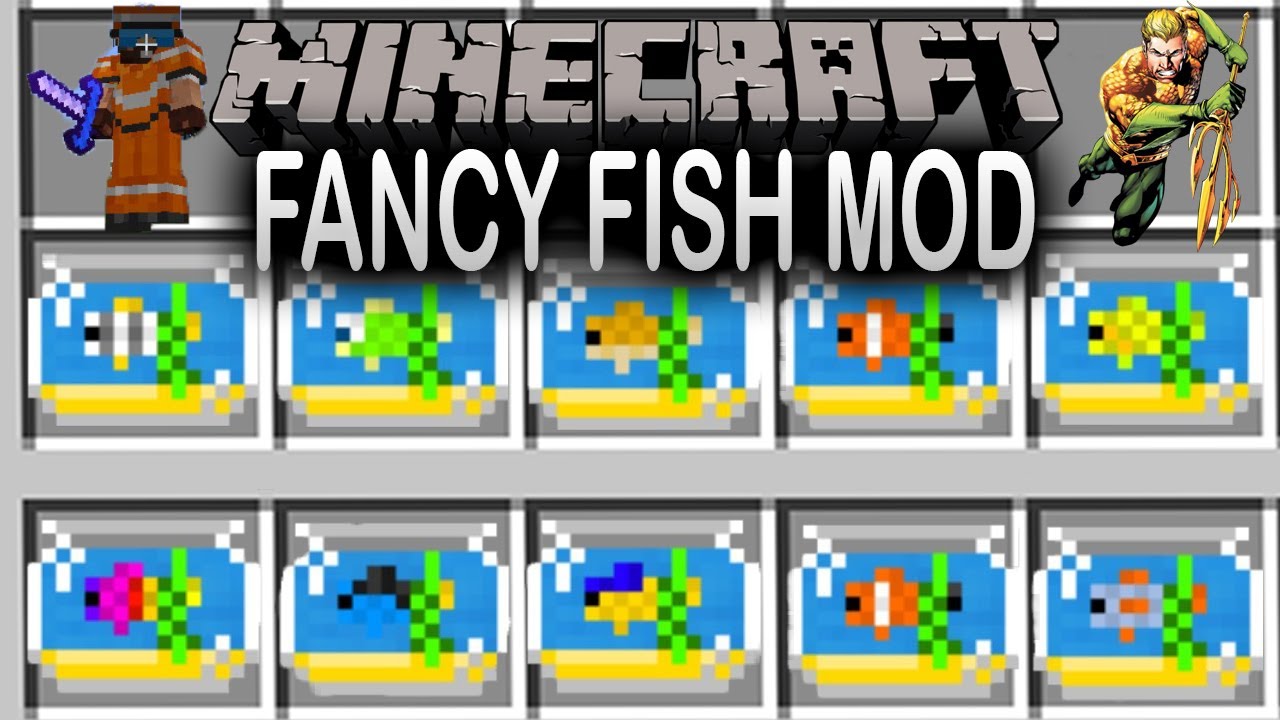 FANCY FISH MOD | NUEVOS PECES Y SKINS DE ACUA MAN EN MINECRAFT 😁 MINECRAFT MOD - YouTube