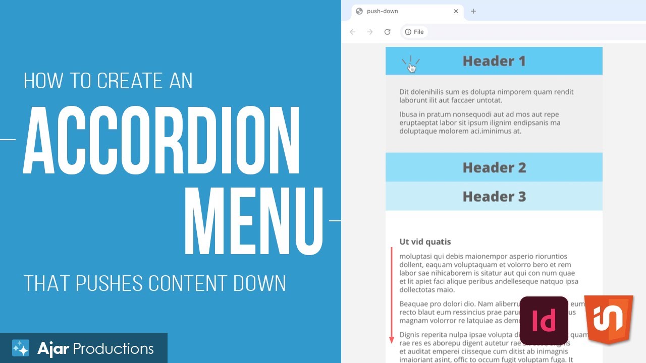 Create an Accordion Menu That Pushes Content Down (or Looks Like It ...