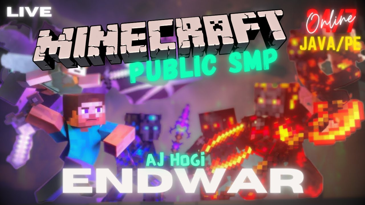 AJ HOGI ENDWAR | MINECRAFT LIVE 1.20.1 public smp 24/7 online | JAVA ...