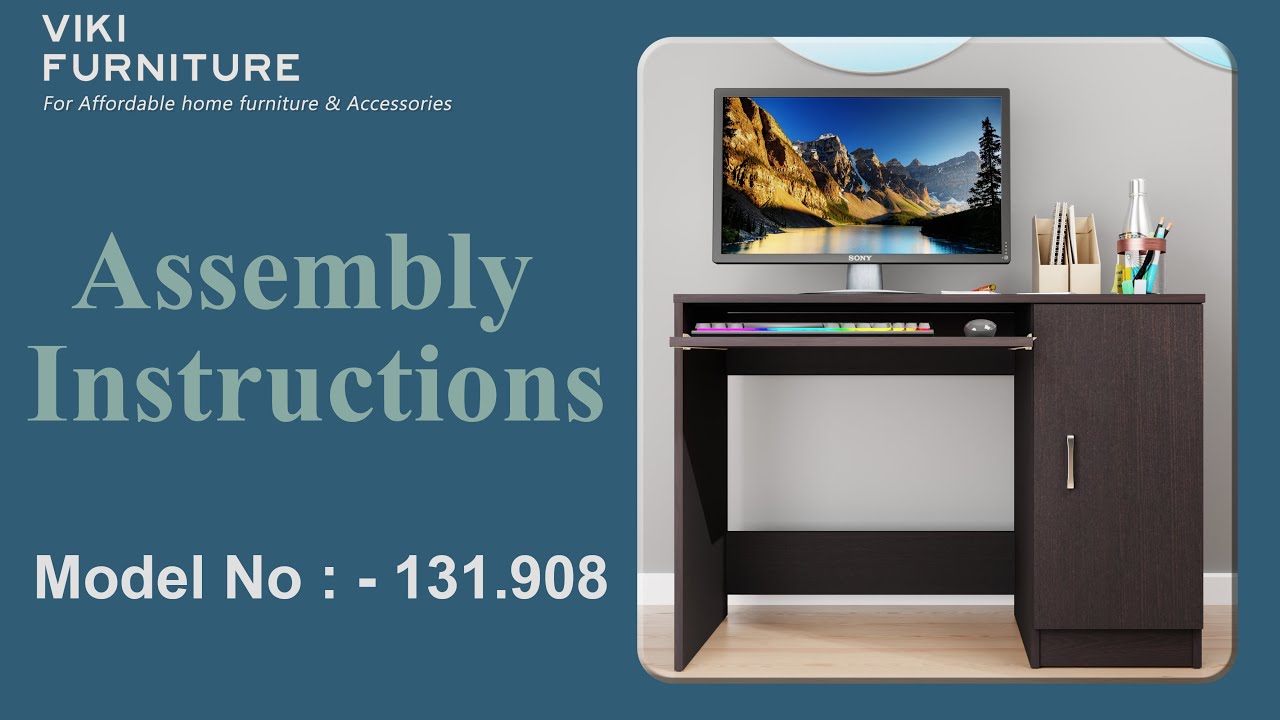 Viki Furniture Desk Assembly Tutorial | SKU : 131.908 - YouTube