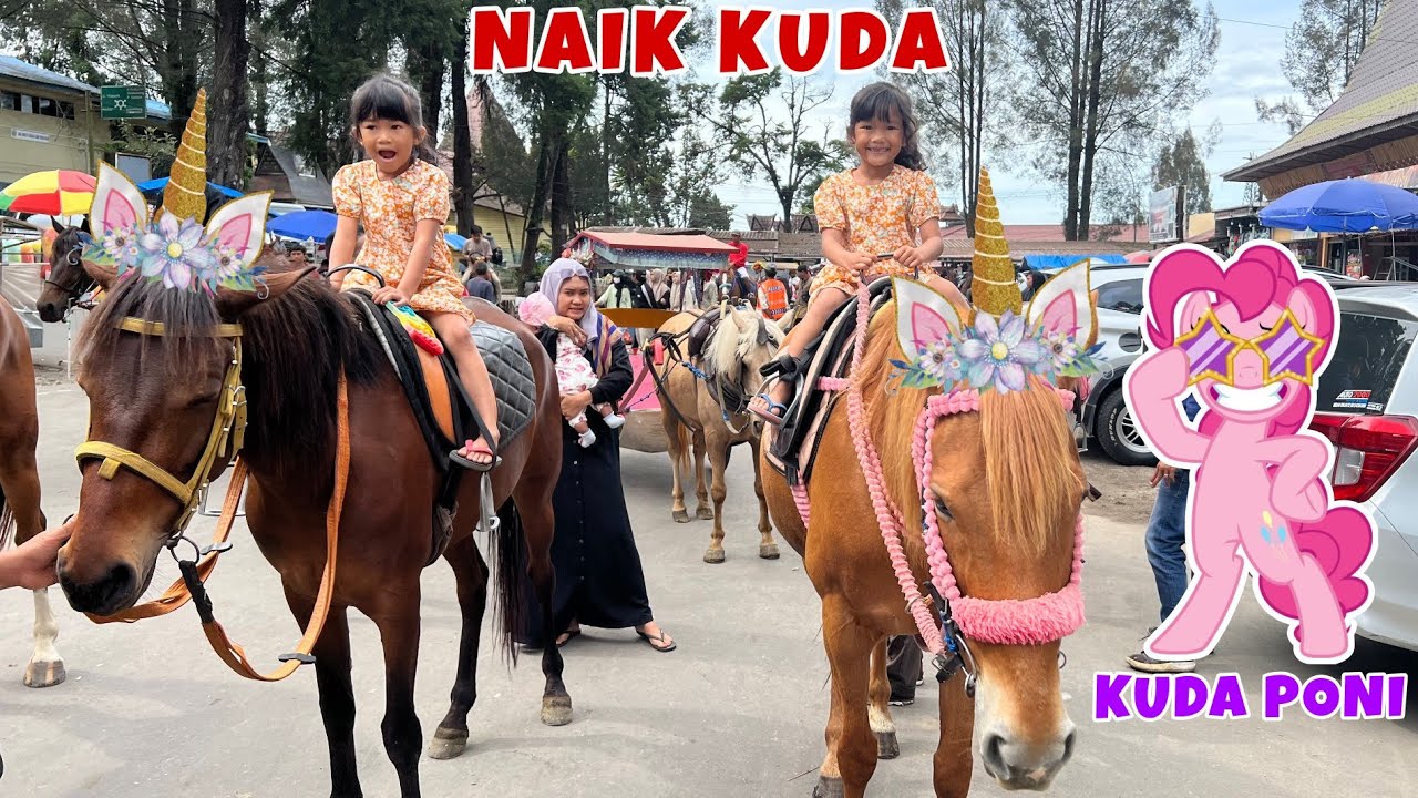 SERUNYA NAIK KUDA, ADA KUDA WARNA PINK DAN KUNING 🦄 - WISATA KUDA| QIFA ...