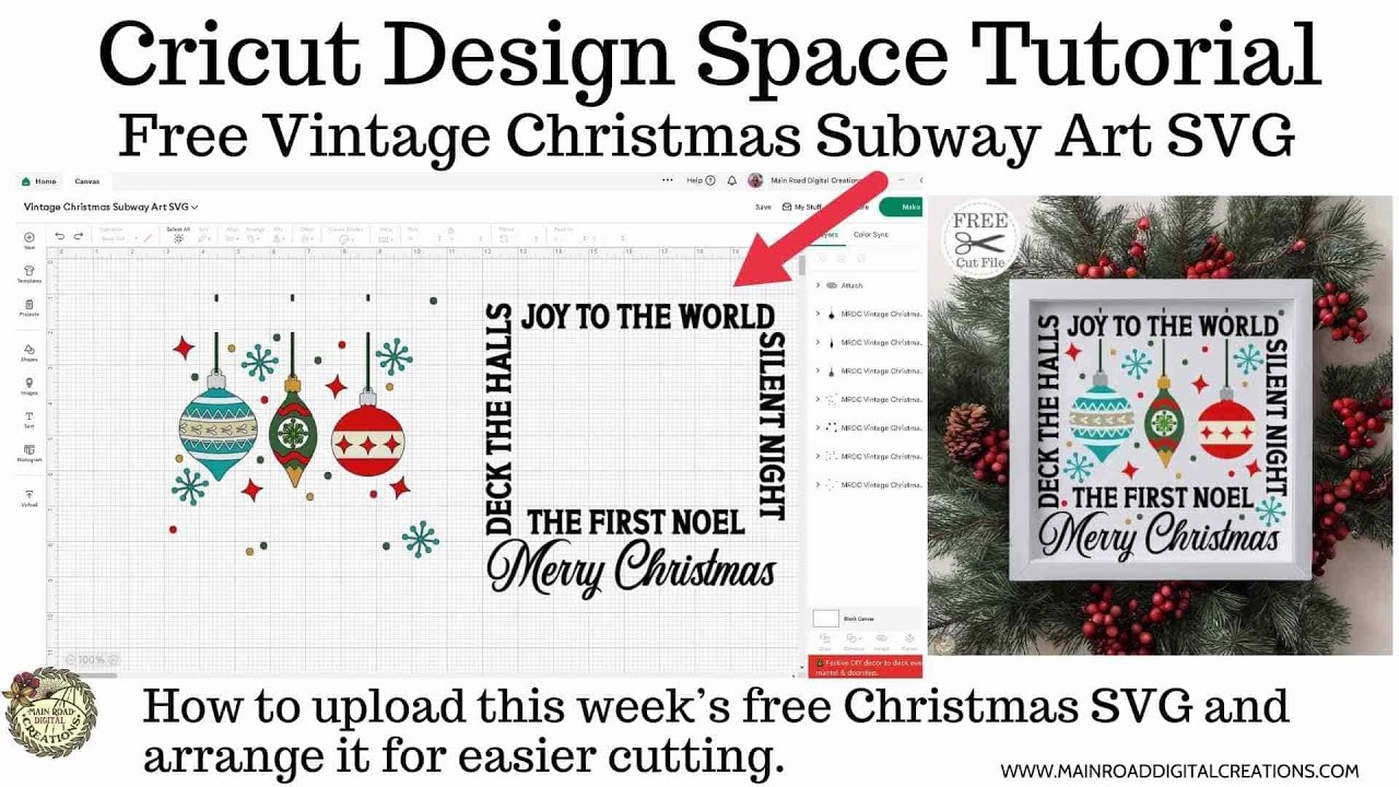 Free Vintage Christmas Subway Art SVG: How to Upload and Arrange in ...