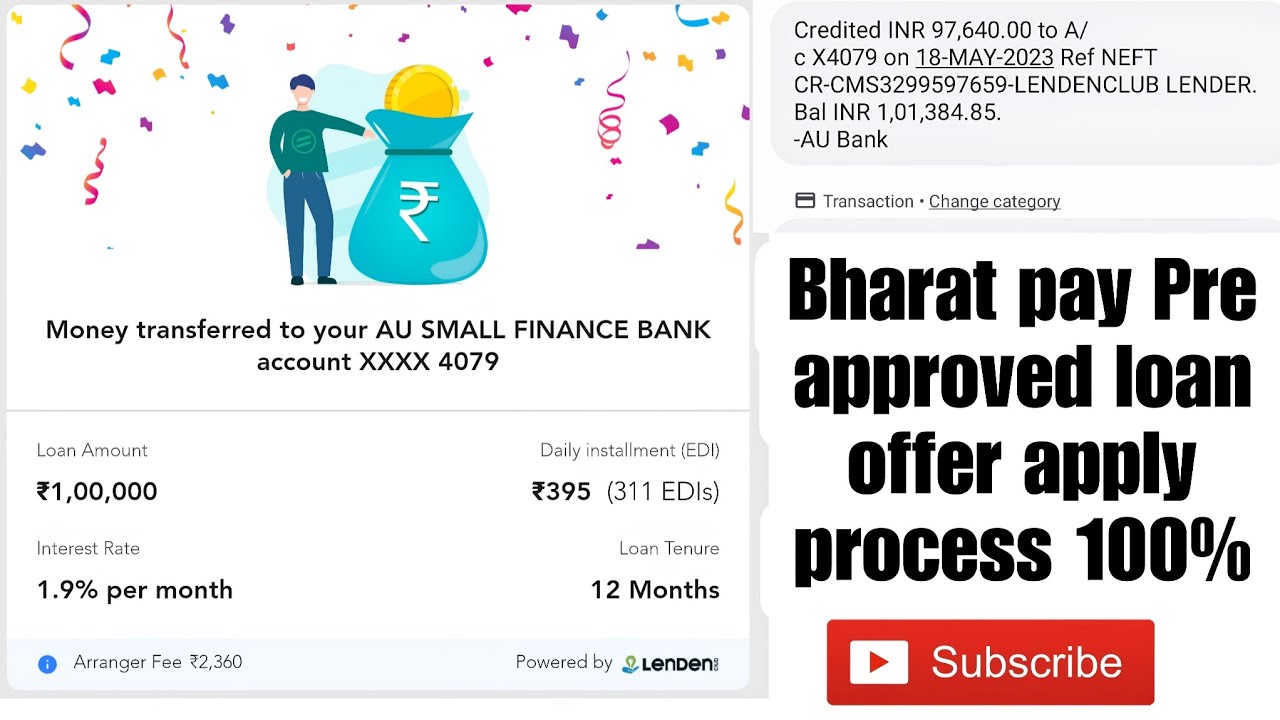 Bharat pay Pre approved personal loan offer |Bharat pay loan apply full ...
