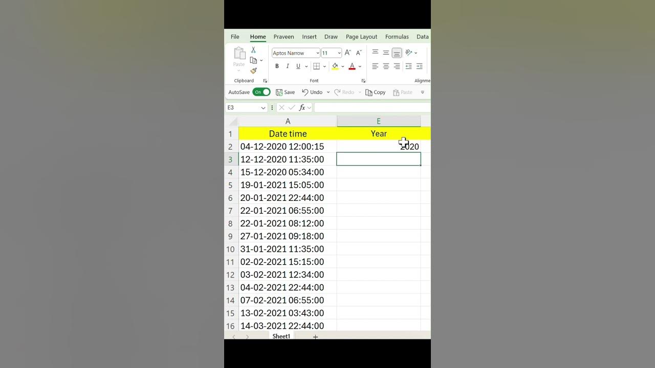 Excel Datetime Excel Dataanalysis Datanalysis Youtube