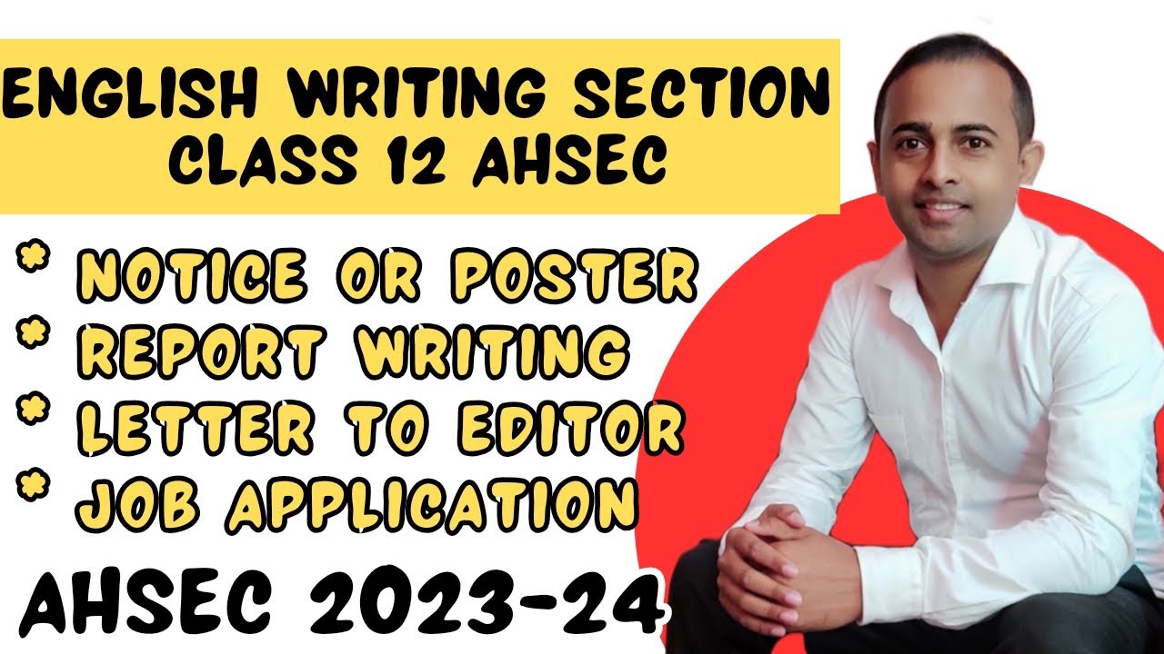 Hs 2nd Year english writing section 2024 ahsec|notice Writing|Report ...