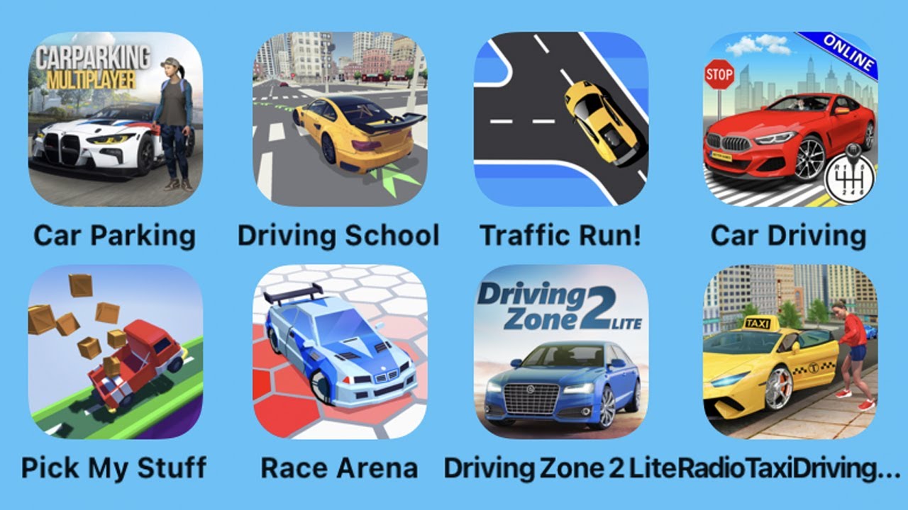 Car Parking, Driving School, Traffic Run and Park and More Car Games ...