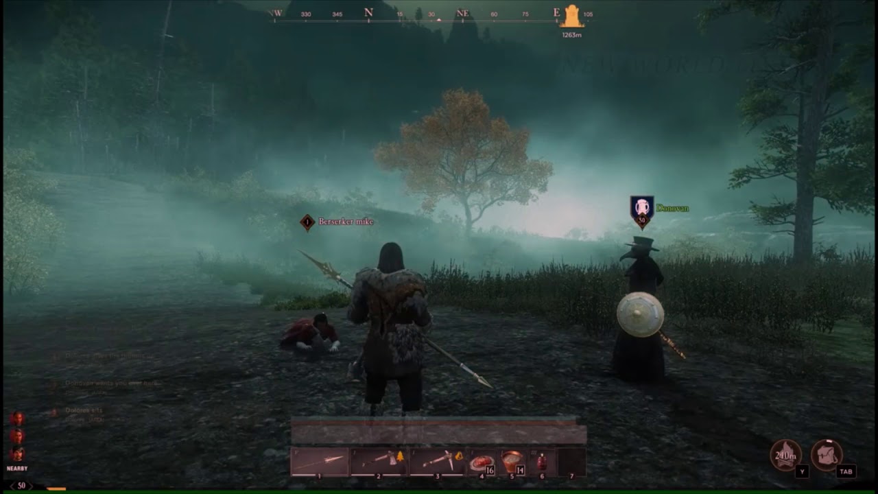 Let's Play New World Blow up walls of a fort. Spear combat ...