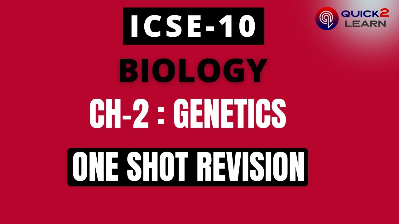 ICSE CLASS X BIOLOGY CH-2 GENETICS, MENDEL'S LAWS, LAWS OF INHERITANCE ...