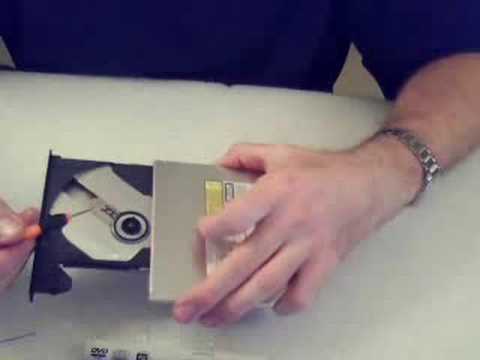 How to replace a bezel on a Laptop DVD Burner - YouTube