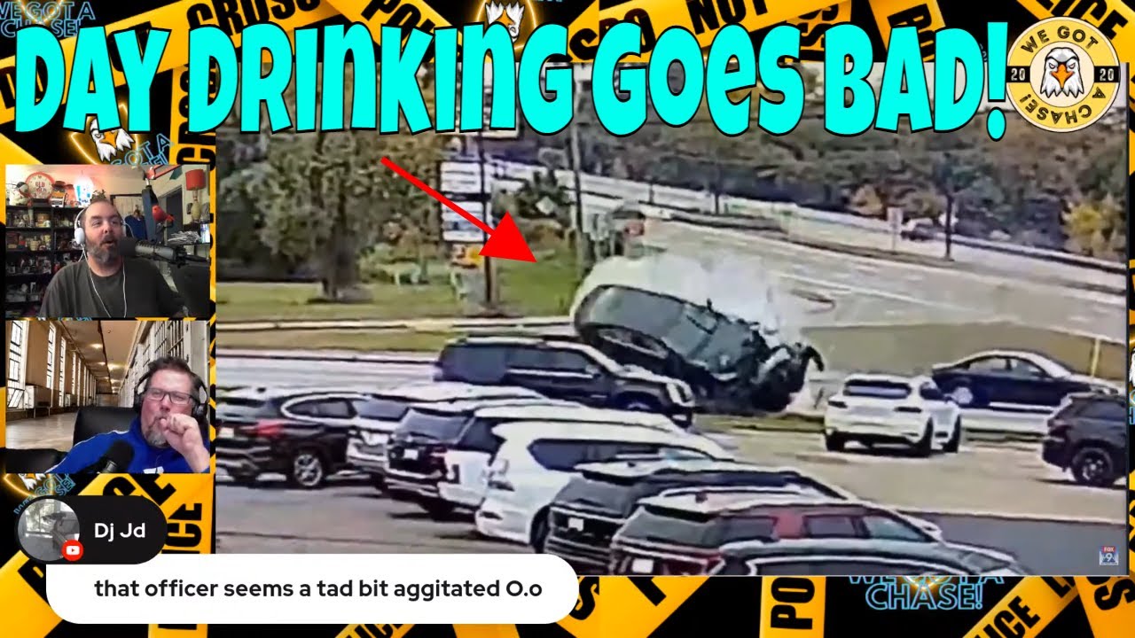 Police Chase Drunk Driver Into Police Parking Lot - YouTube
