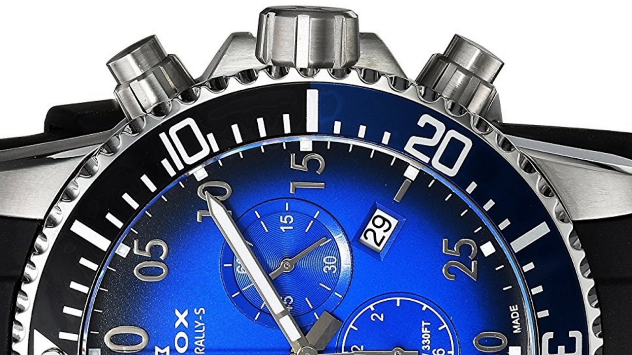 Edox Men's 10305 3NR NR Chronorally Stainless Steel Watch With Black ...