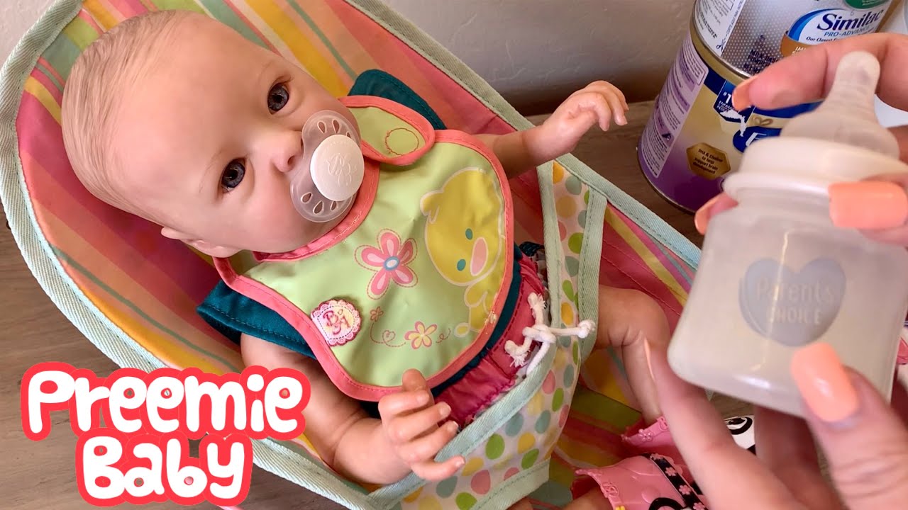 Preemie baby TINK (Sophie) after bath routine and grooming reborn role ...