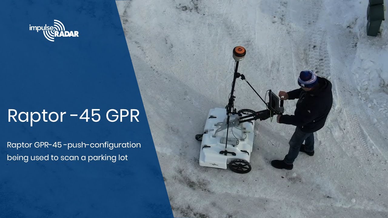 ImpulseRadar Ground Penetrating radar Raptor-45 Cart Demo (drone view ...
