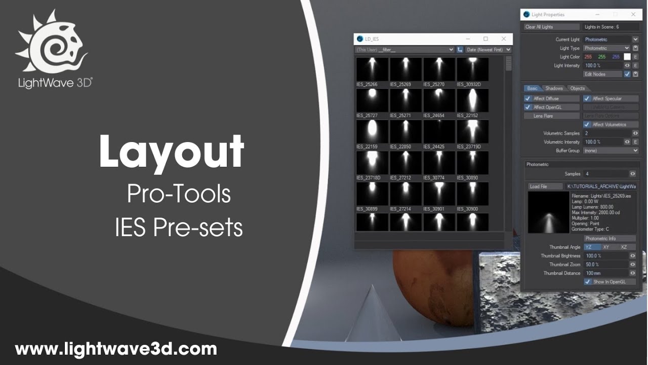 Lightwave 3D Pro Tools IES Pre-sets - YouTube