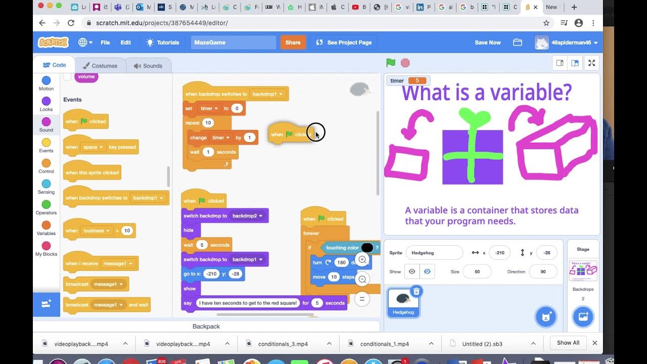 Create a variable in Scratch - YouTube