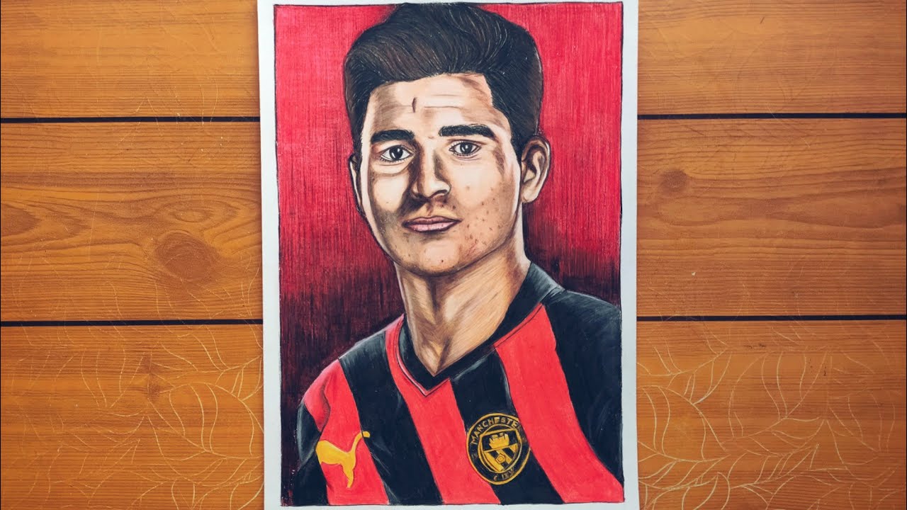 Julian Alvarez Color Pencil Sketch - YouTube