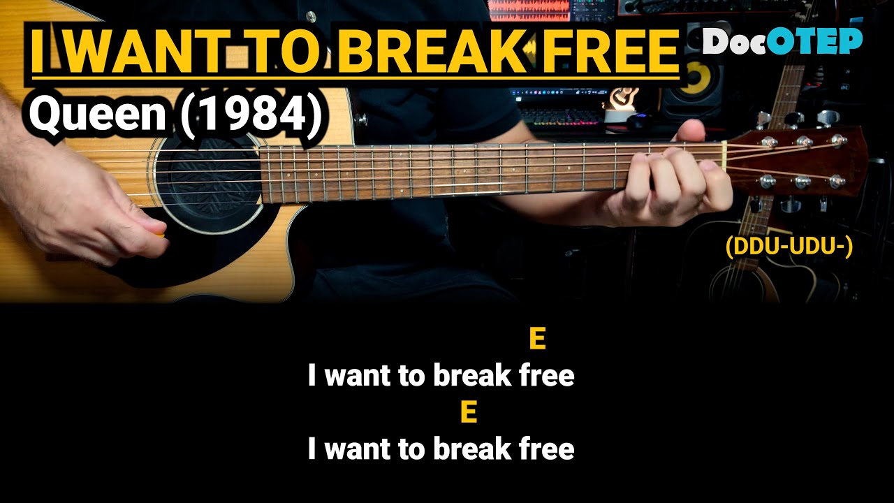 I Want to Break Free - Queen (1984) Easy Guitar Chords Tutorial with ...