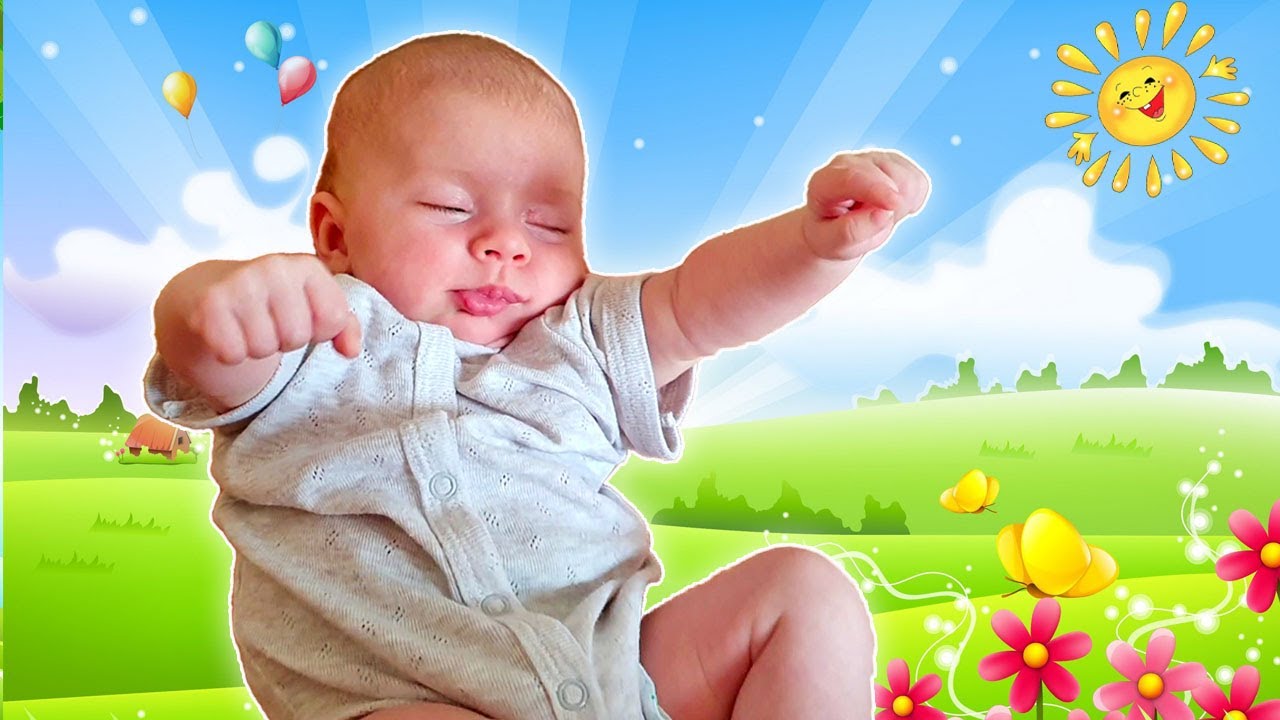 Funny sleeping baby Nikol doesn't want to wake up! Try not to laugh ...