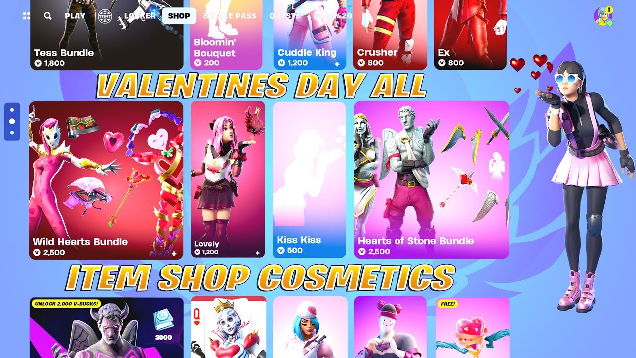 Fortnite Valentine's Day ALL ITEM SHOP Cosmetics! - YouTube