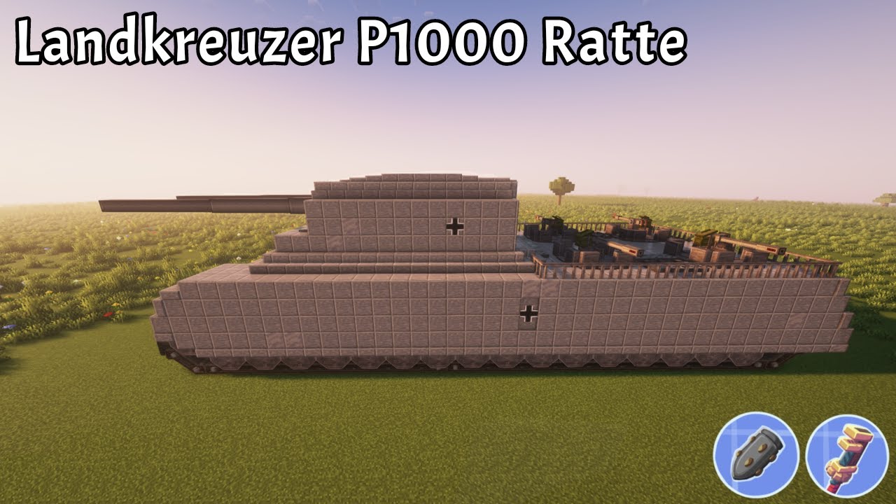 Landkreuzer P-1000 Ratte in Minecraft! | Create & Create Big Cannons ...