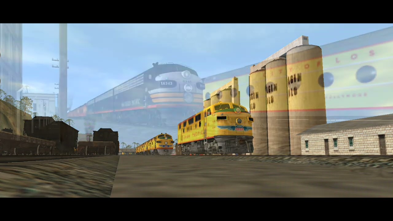 UP 821 FEF-2 and SP F7 Black Widow Paint Scheme Trainz android - YouTube