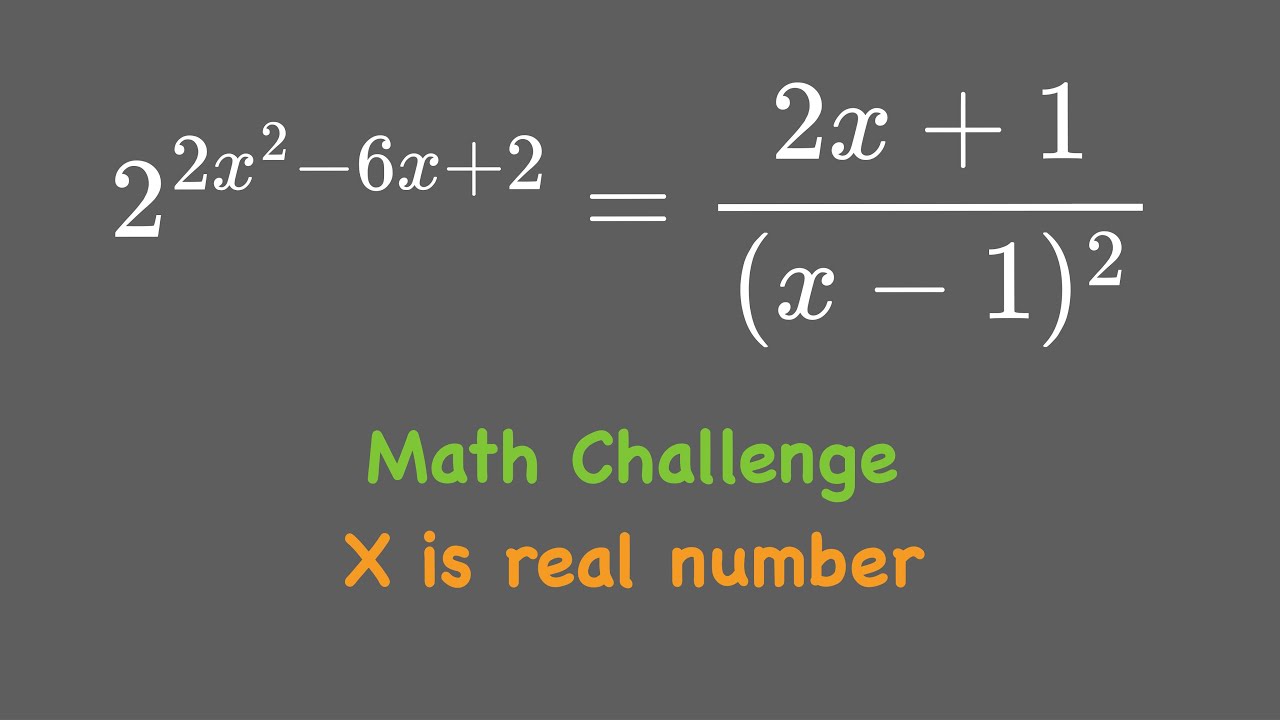 Math Challenge | This Is Really A Difficult Exponential Equation - YouTube