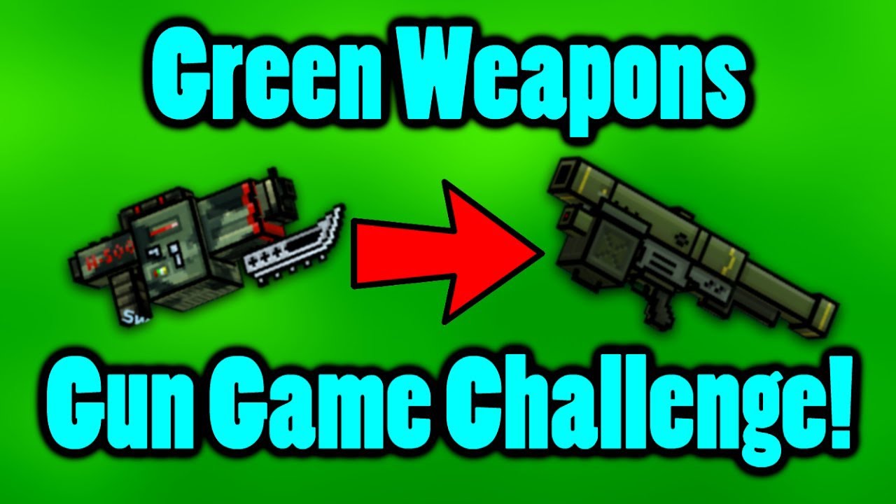 Pixel Gun 3D - All Green Weapon Challenge! - YouTube