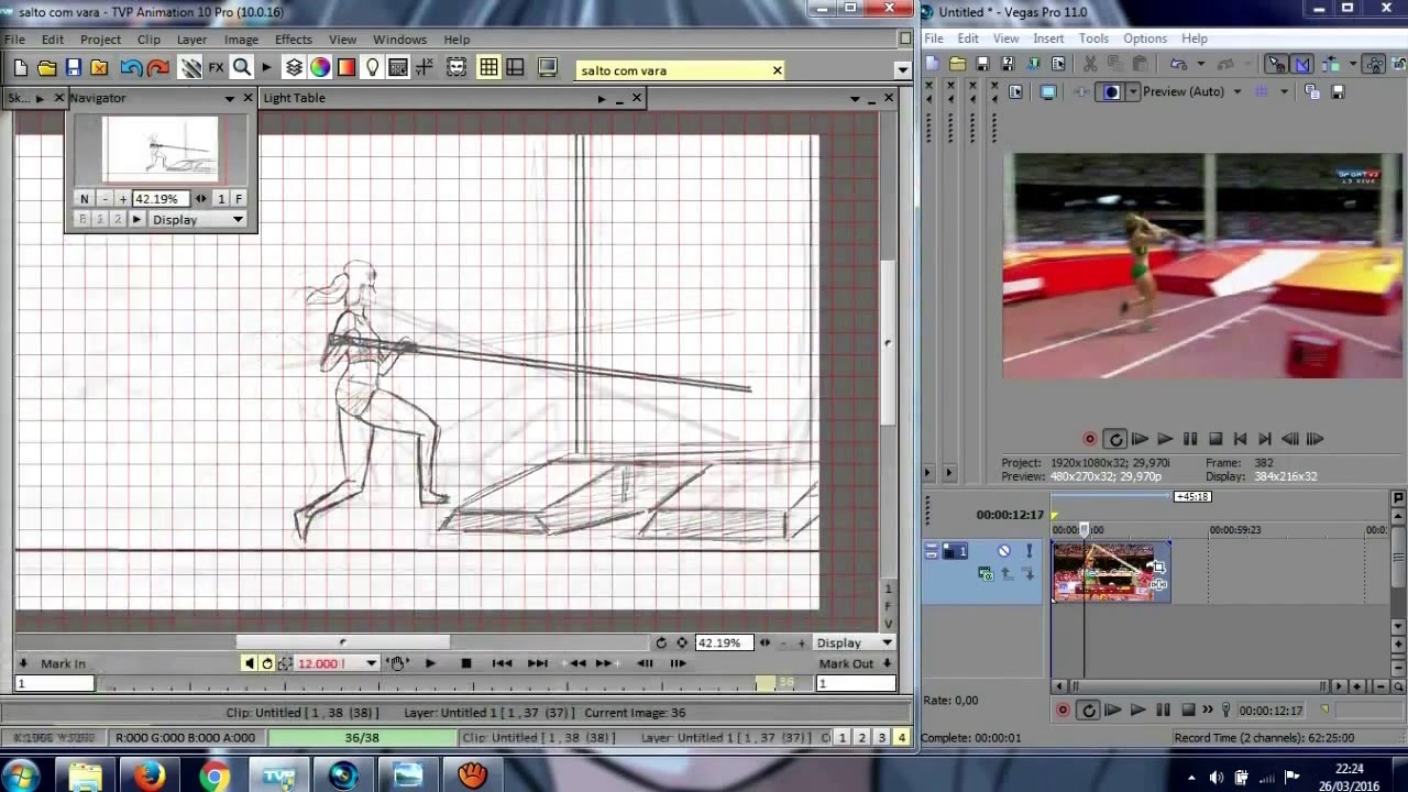 Tvpaint Animation Process animation: salto com vara - YouTube