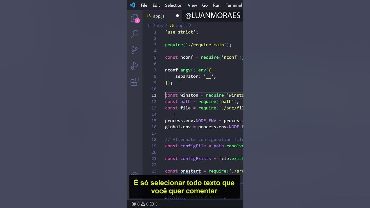 Como Comentar Varias Linhas Vscode Shorts Youtube