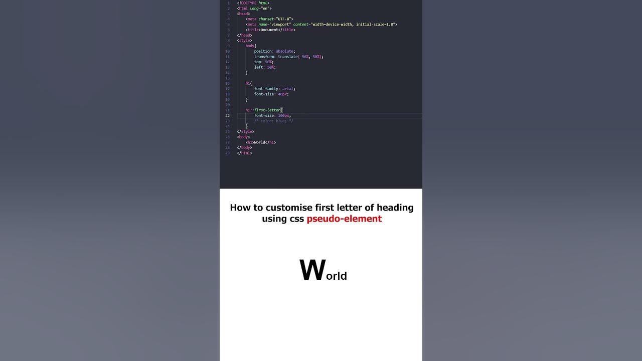 Customize Heading Using Css Pseudo Element Shorts Coding Css Htmlcoding Htmlcssjs Htmlcss