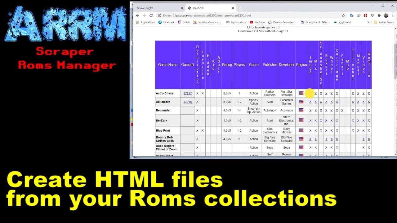 ARRM : How to create HTML files from your Rom collection - YouTube