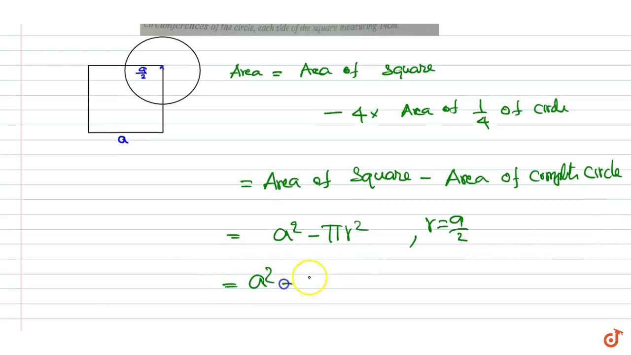 Four equal circle are described about the four corners of a square ...